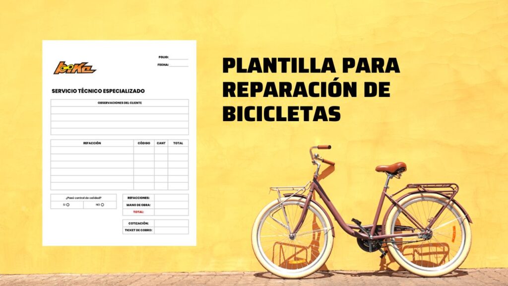 Formato de Reparación de Bicicleta | Plantilla para Talleres de Bicis