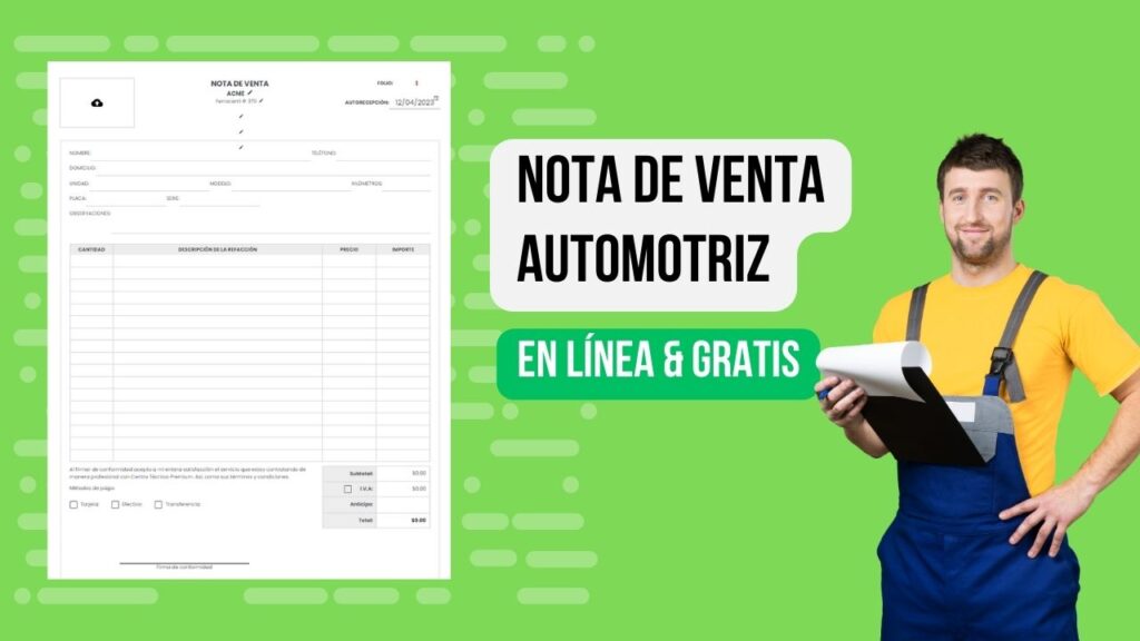 Descargar Formato de Nota de Venta en PDF Excel y Word