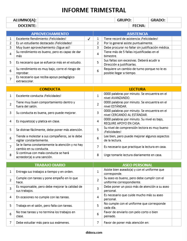 Plantilla de Informe Trimestral en Word [GRATIS] | didocu