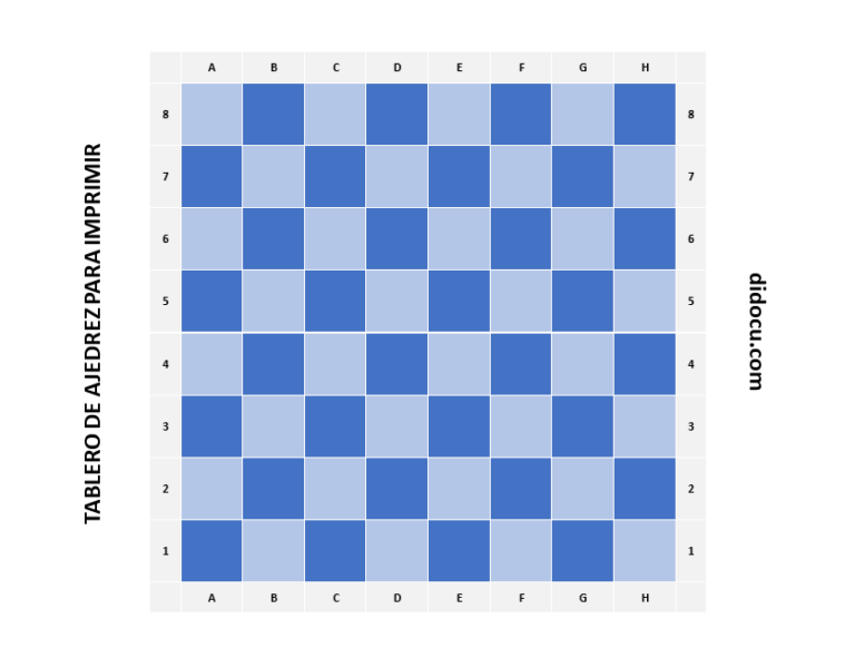 Plantilla para Imprimir Mini Tablero de Ajedrez en Word [GRATIS] | didocu