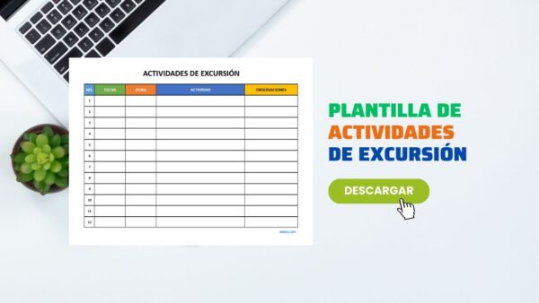 Plantilla para Registro de Actividades para Excursión [GRATIS] | didocu