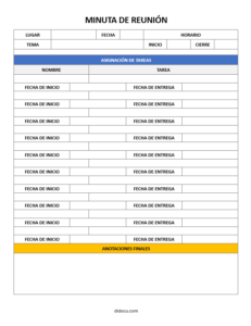 Plantilla para Minuta de Reunión en Word [GRATIS] | didocu