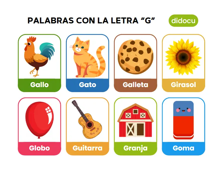Plantilla de Palabras con G en PDF para Imprimir GRATIS | didocu