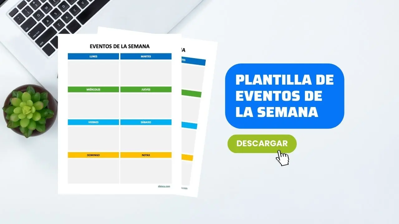Plantilla de Eventos de La Semana en Word y PDF Gratis | didocu